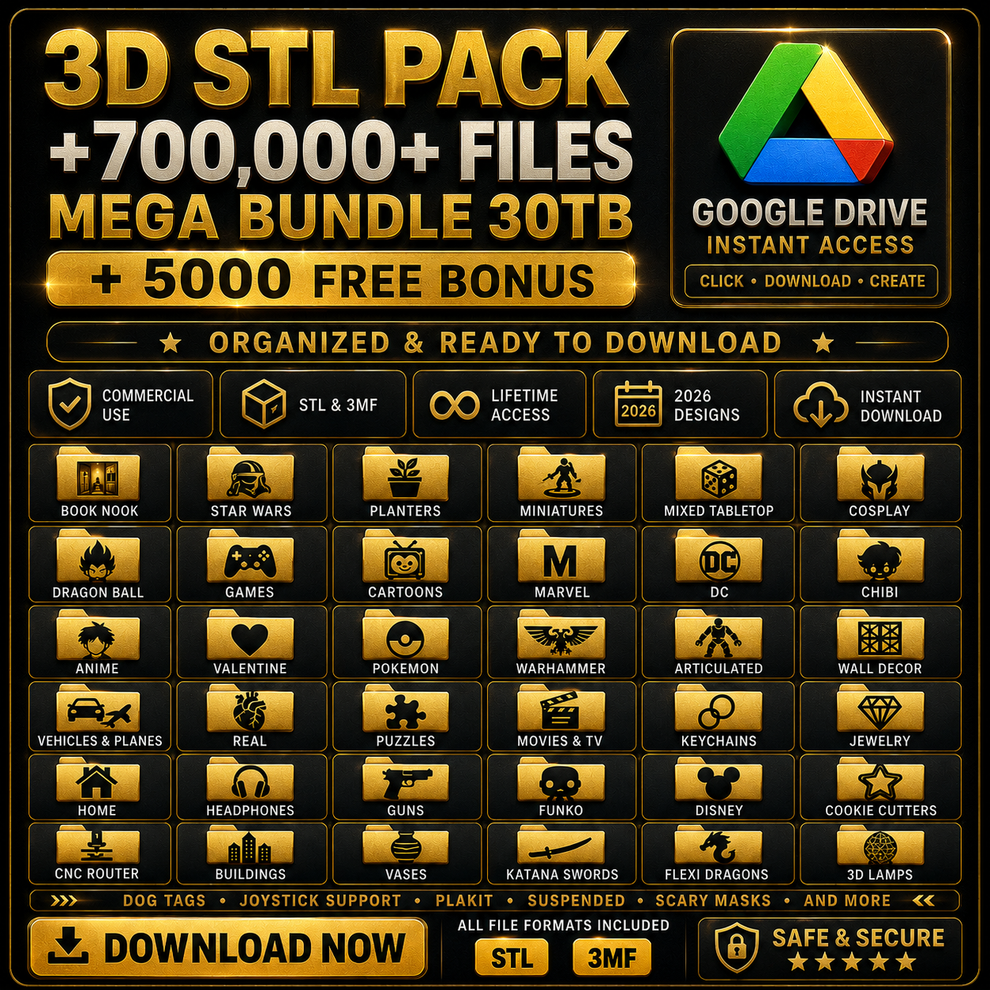 +700,000+ Files | 3D STL Pack | Mega Bundle 30TB + 5000 Free Bonus ...